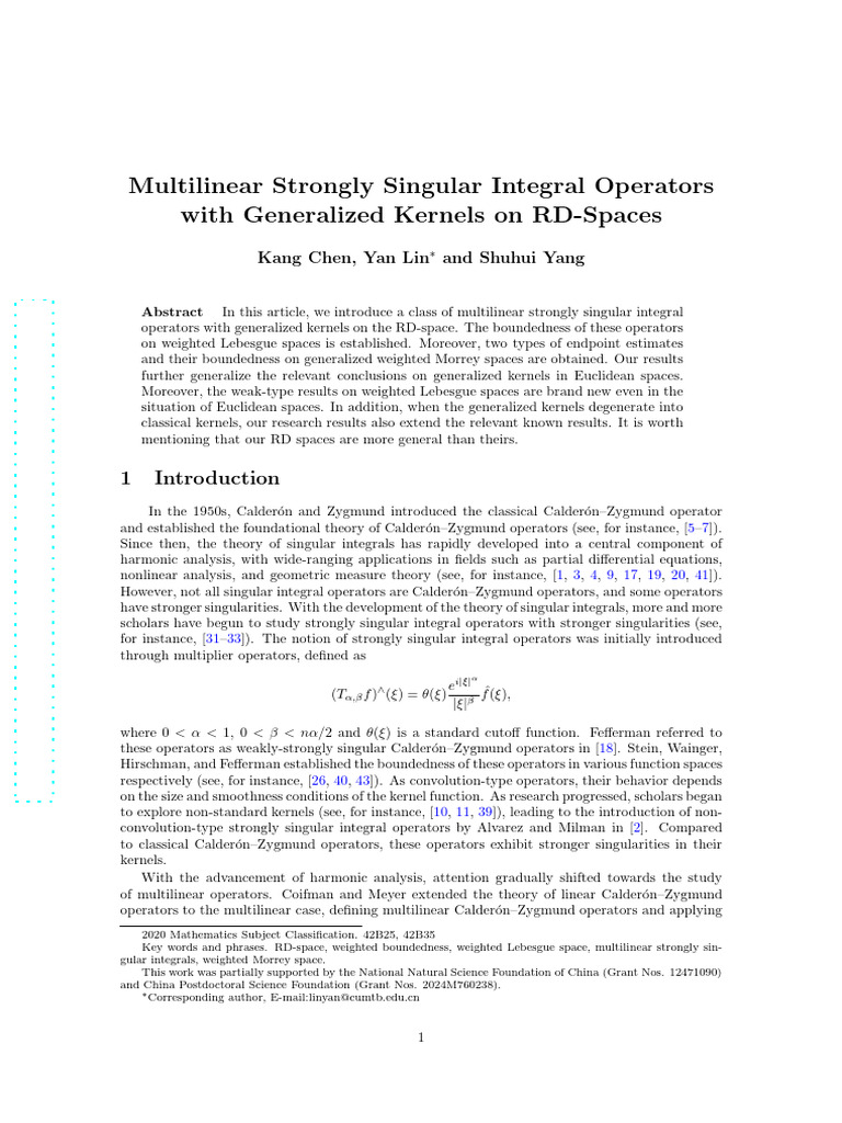 Multilinear Strongly Singular Integral Operators With Generalized Kernels On RD-Spaces | PDF ...