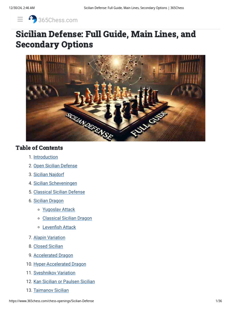 Sicilian Defense: Comprehensive Guide | PDF | Chess Openings | Chess