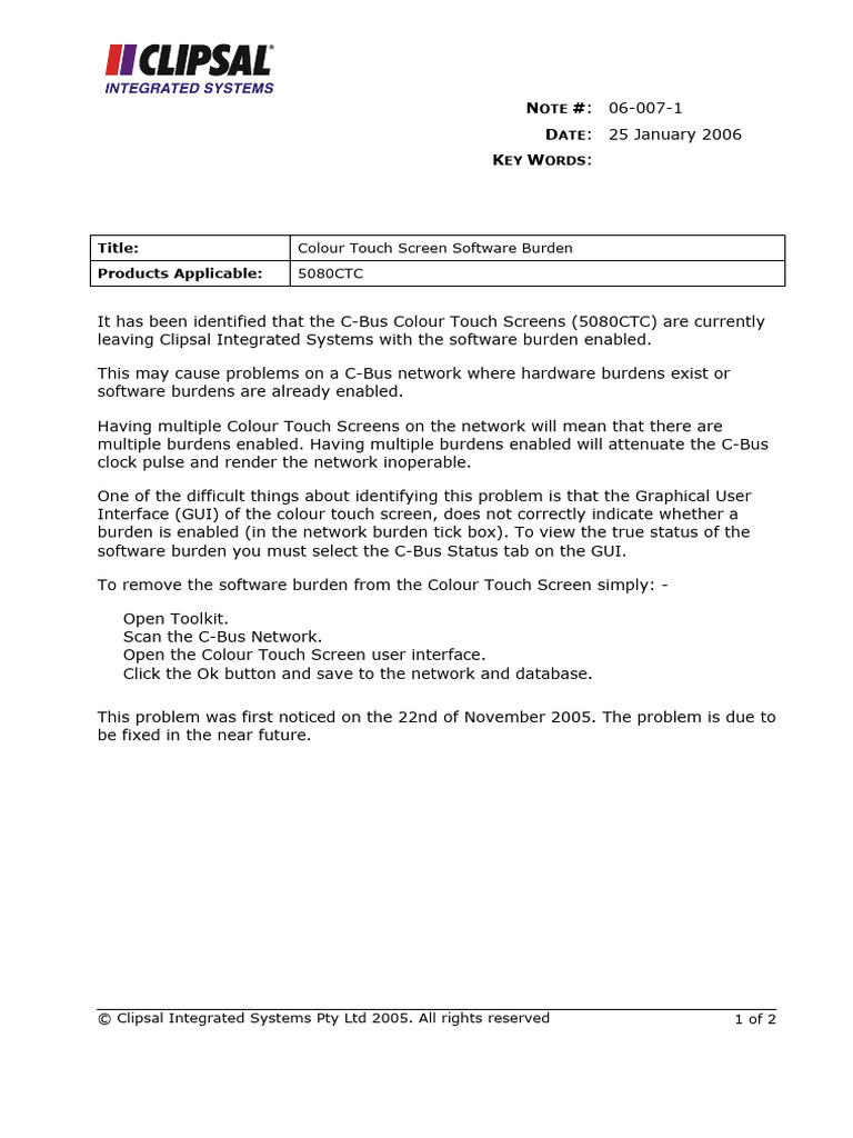AN 06-007-1 Colour Touch Screen Software Burden | PDF | Graphical User ...