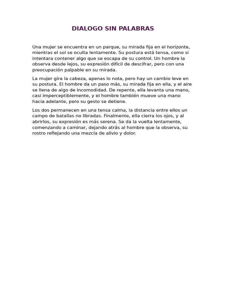 Dialogo Sin Palabras | PDF
