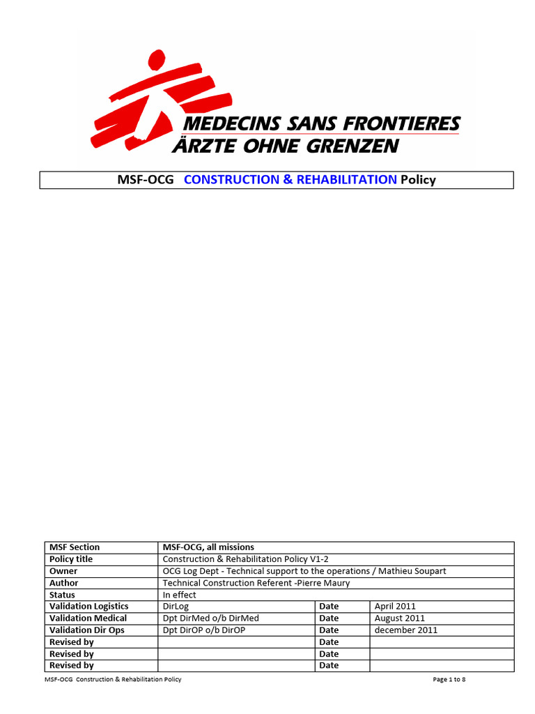 Construction Policy | PDF | Policy | Safety