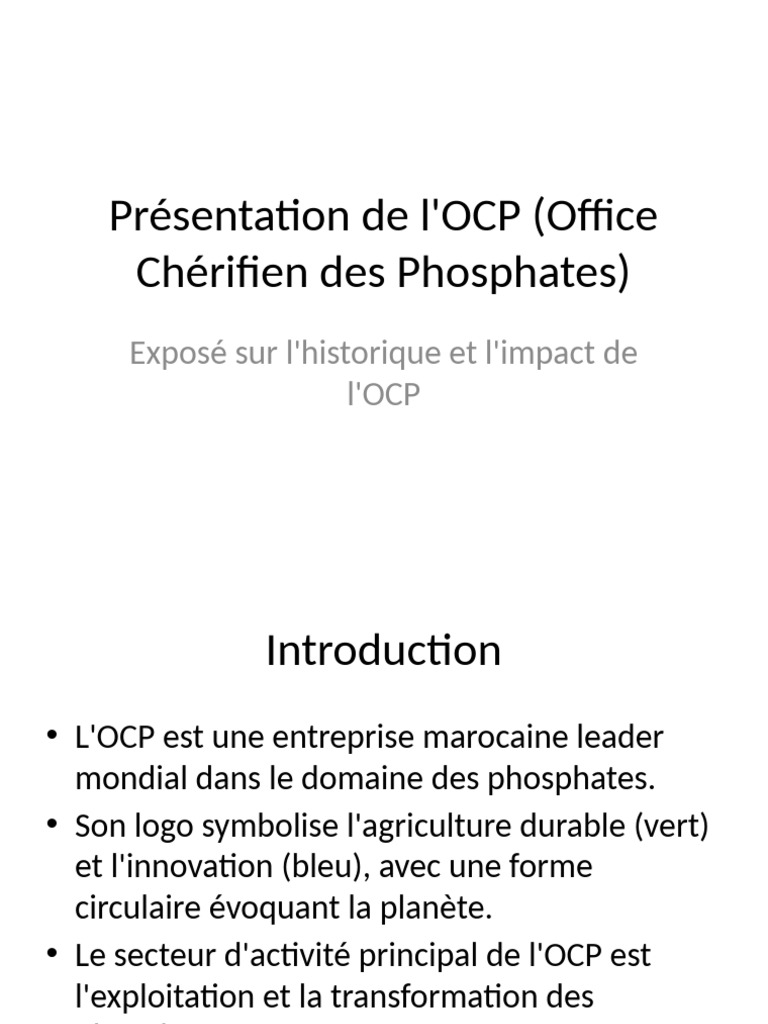 Presentation Ocp | PDF