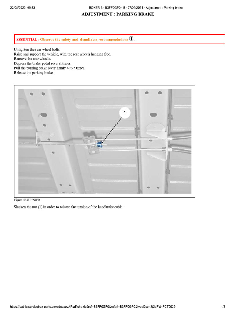 Boxer Adjust Parking Brake | PDF
