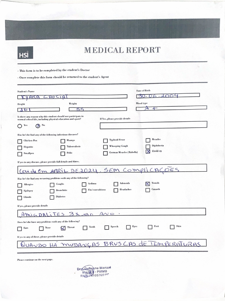 Medical report | PDF