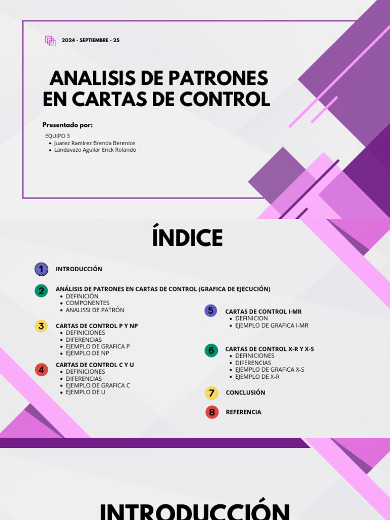Analisis de patrones en cartas de control | PDF | Desviación Estándar | Estadísticas