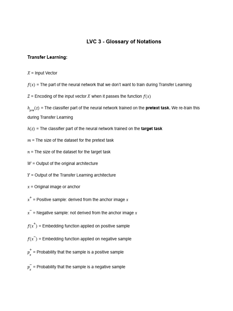 Glossary of Notations LVC 3 DL | PDF | Artificial Neural Network ...