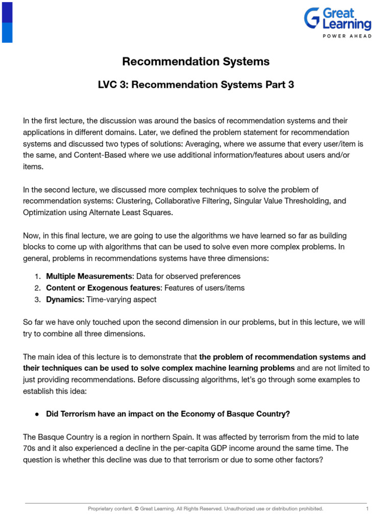 RS LVC 3 Post-Session Summary | PDF | Matrix (Mathematics) | Time Series