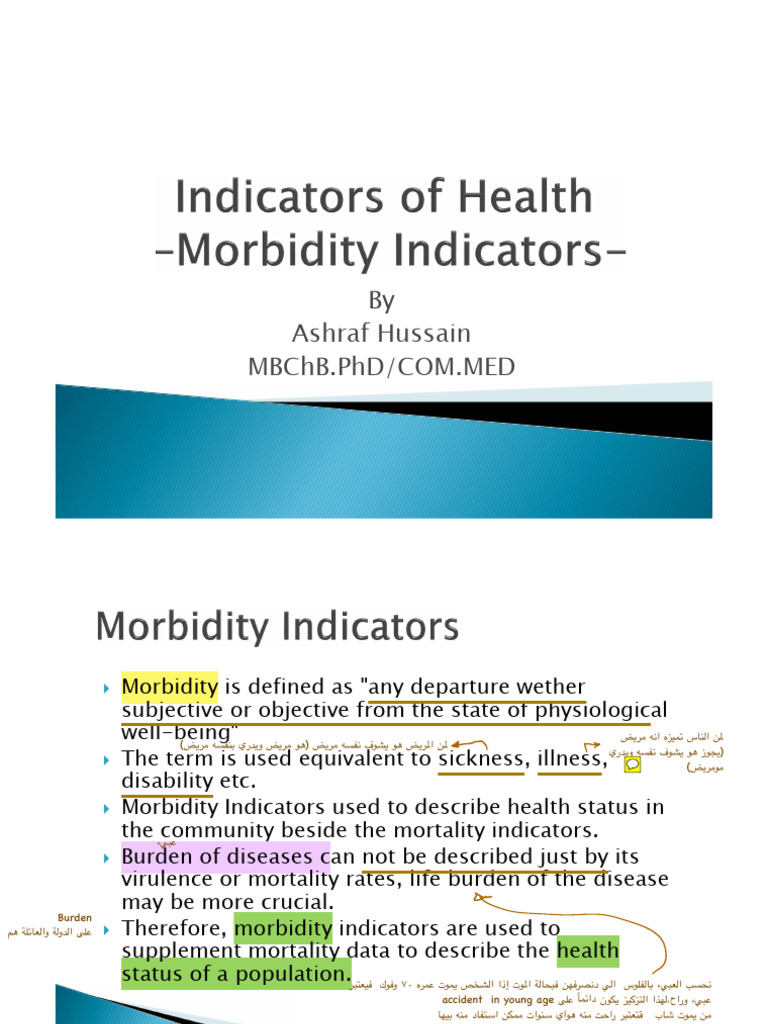 Lec3 Morbidity H. Indicators | PDF | Incidence (Epidemiology) | Prevalence