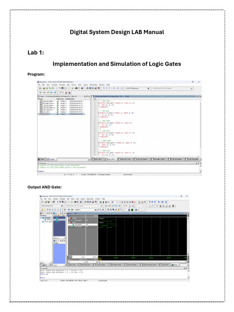 DSD Lab manual | PDF