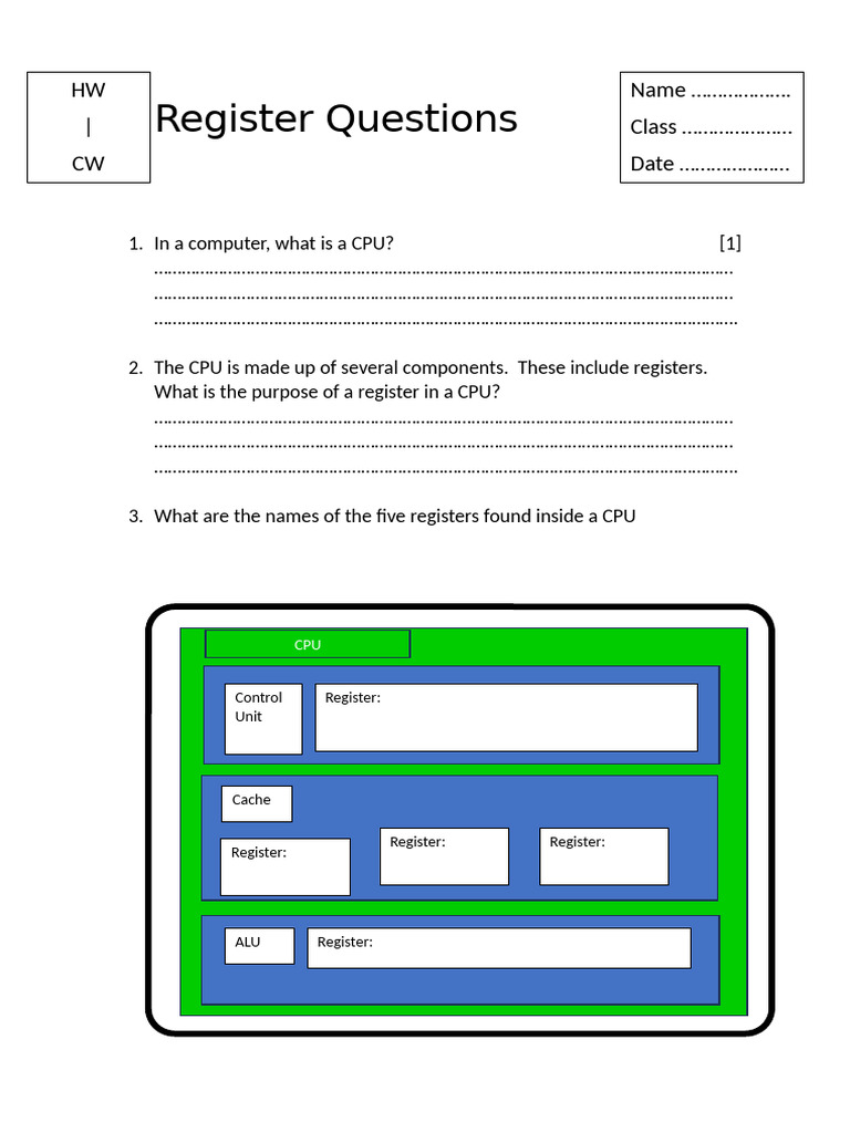 Registers_Questions_1 2 | PDF | Computer Hardware | Computer Memory
