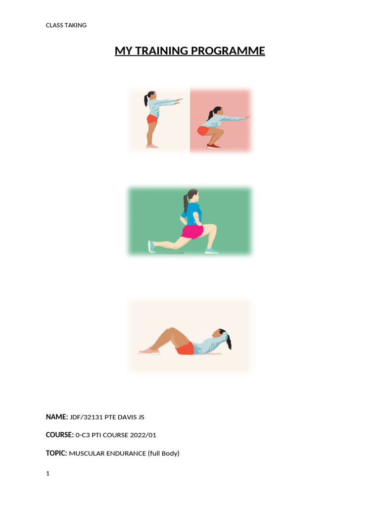 PT - SESSION - (Muscular - Endurance) Edit | PDF | Physical Fitness ...