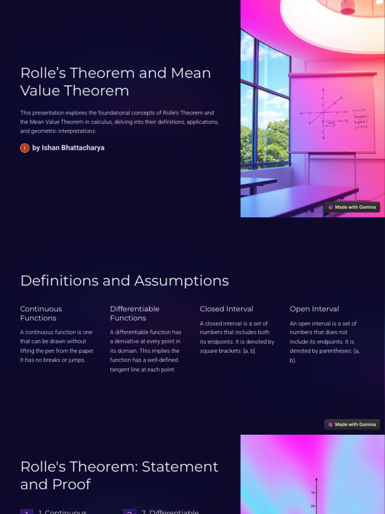 Rolle's and Mean Value Theorems Explained | PDF | Derivative | Function ...