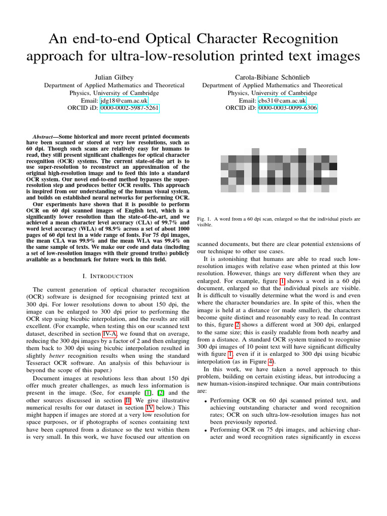 An End-To-End Optical Character Recognition Approa-1 | PDF | Optical Character Recognition ...