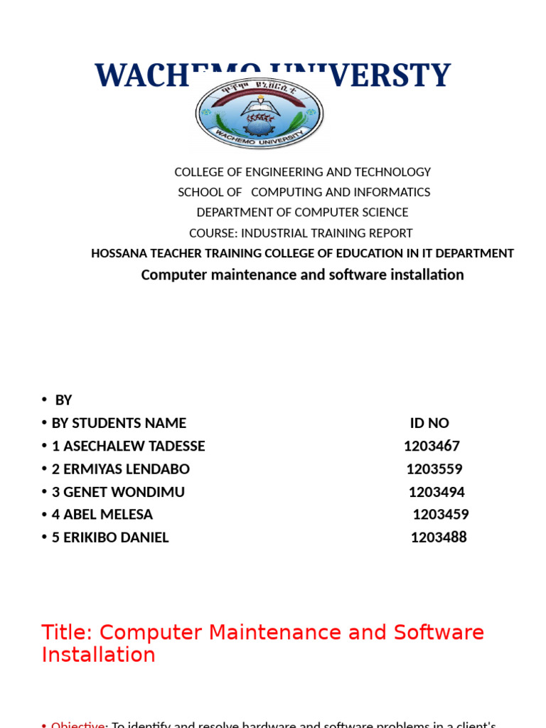 Wachemo Universty | PDF | Installation (Computer Programs) | Hard Disk ...