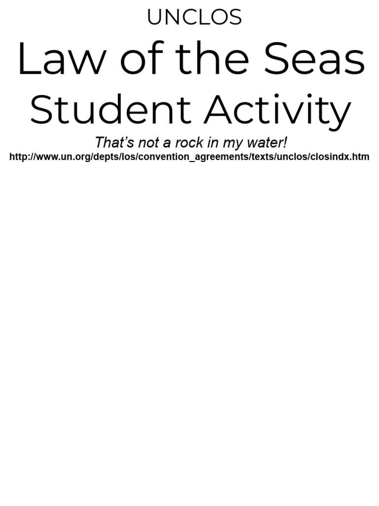 UNCLOS Student Activity: Island Disputes | PDF | Territorial Waters ...