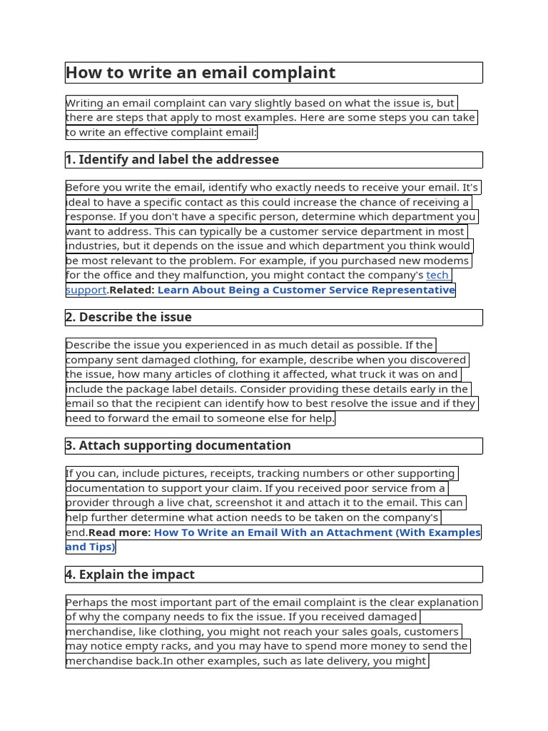 How to Write a Complaint Email | PDF