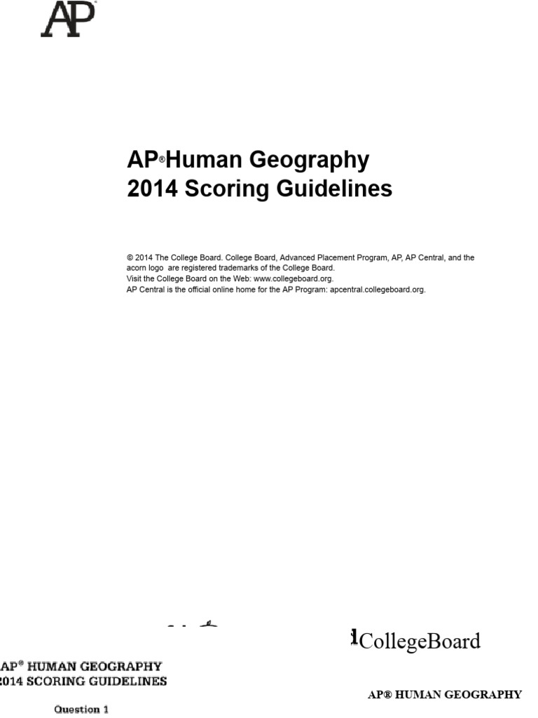 Ap14 Human Geography Scoring Guidelines | PDF | Agriculture | Coffee