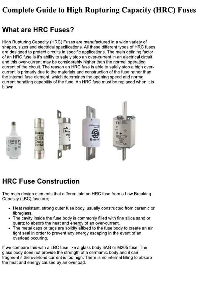 HRC Fuse Guide | PDF