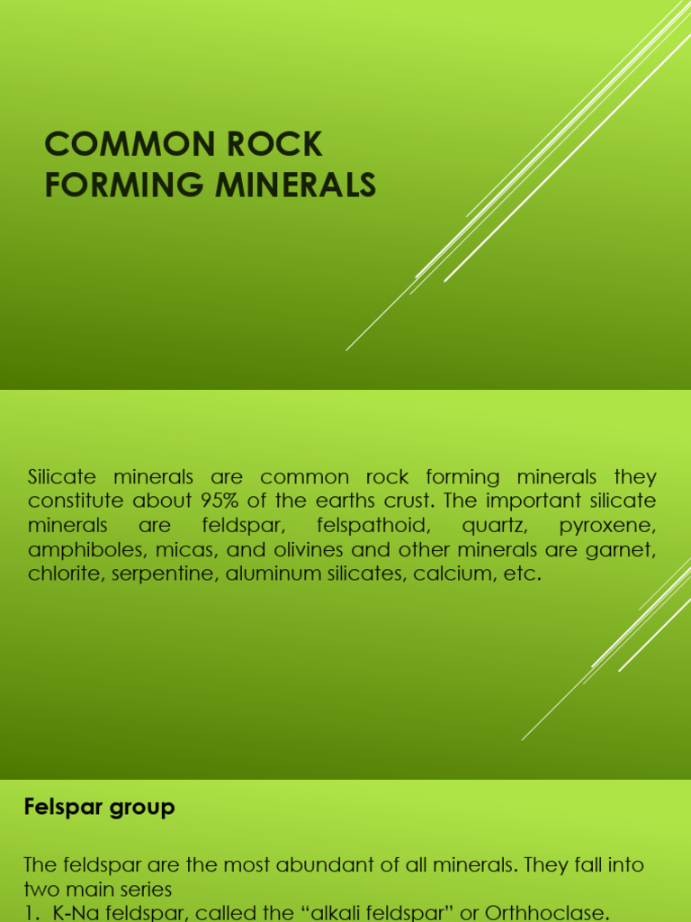 Common Rock Forming Minnerals | PDF | Minerals | Quartz