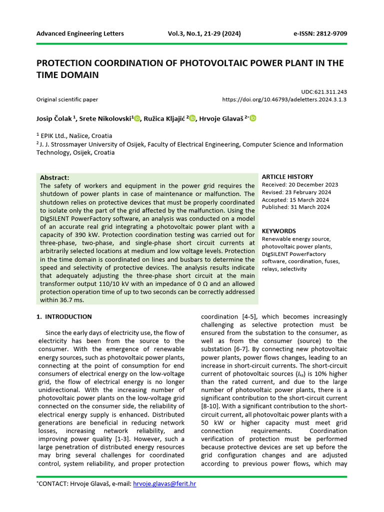 Photovoltaic Protection Coordination | PDF | Electrical Grid ...