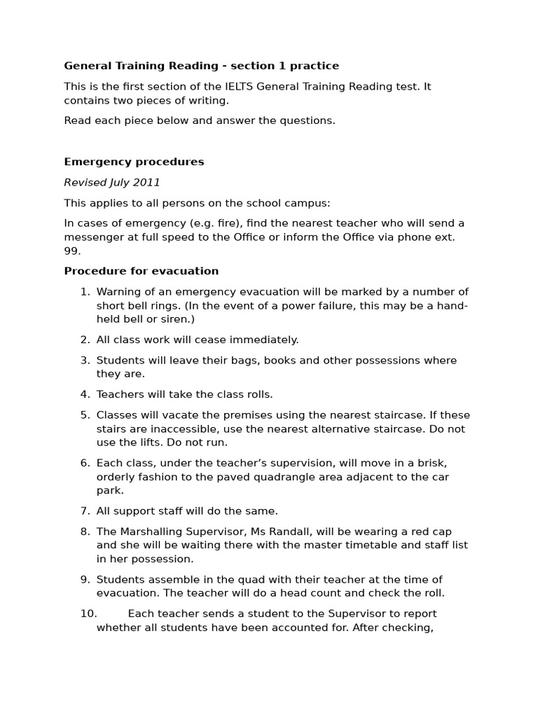 IELTS General Training Reading Practice | PDF | Employment