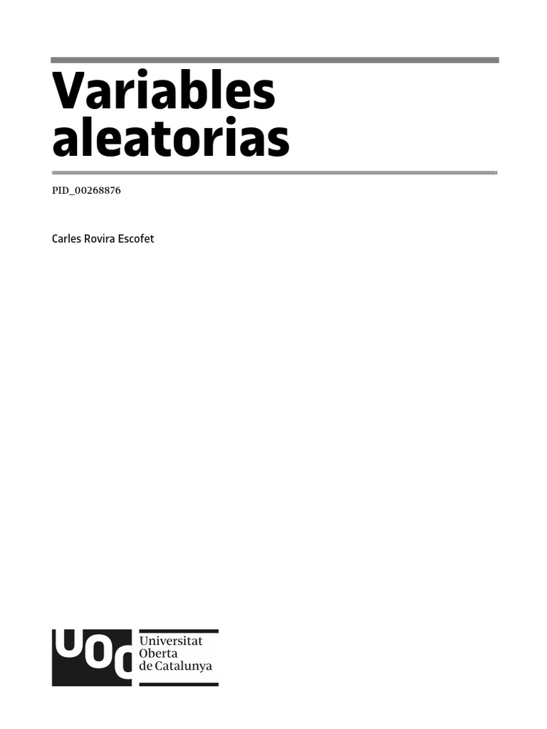 Modulo 4. Variables Aleatorias | PDF | Variable aleatoria | Diferencia