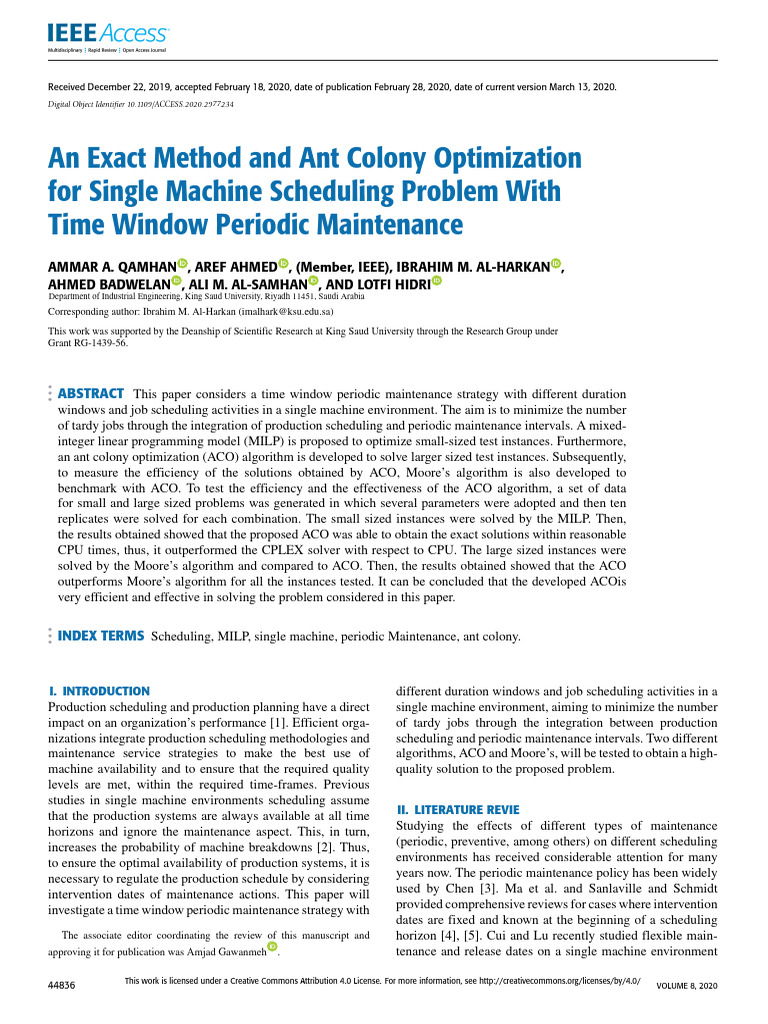 An Exact Method and Ant Colony Optimization For Single Machine Scheduling Problem With Time ...