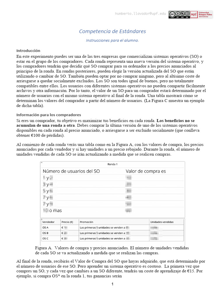 Instrucciones Estudiantes Competing Standards | PDF | Precios | Mercado ...