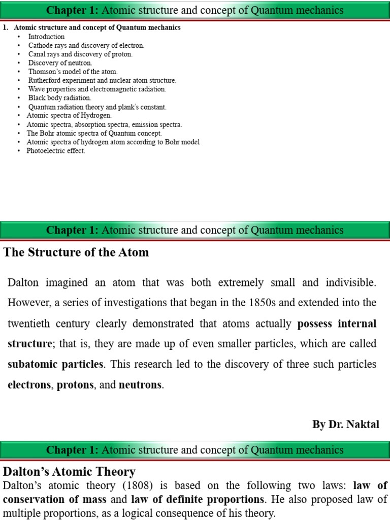 Chapter 1 | PDF | Emission Spectrum | Atoms