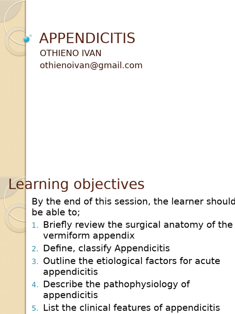 Appendicitis | PDF | Medicine | Medical Specialties