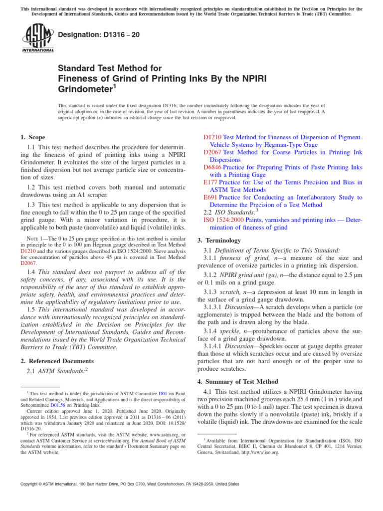 ASTM D1316-20 | PDF | Blade | Machining