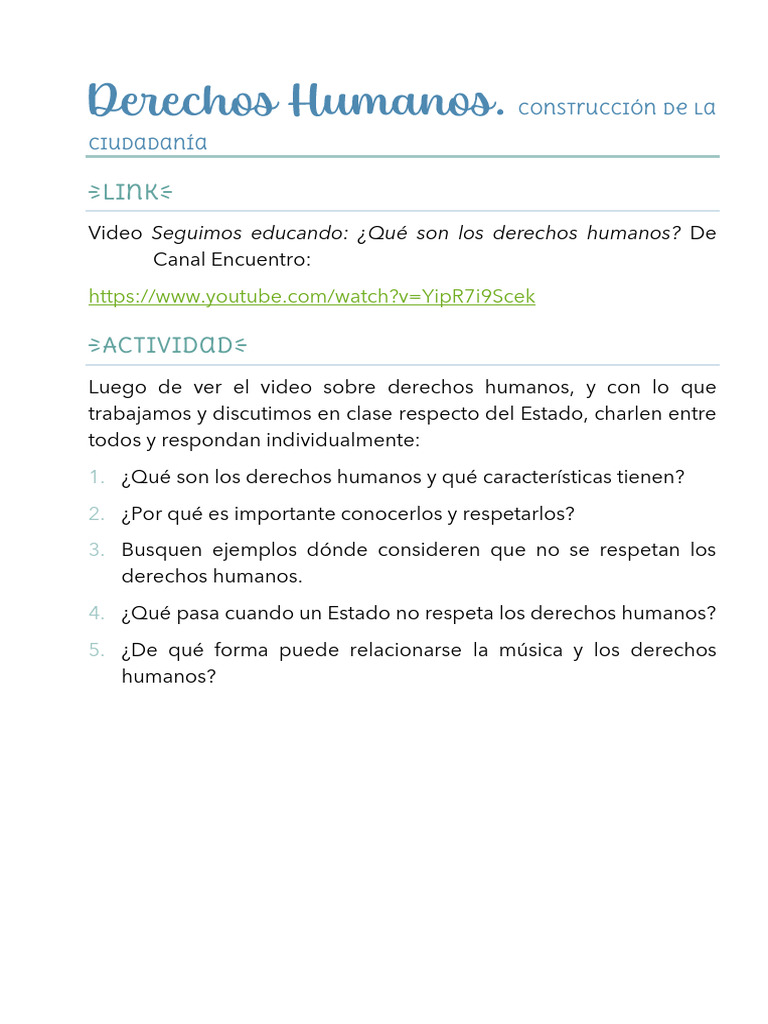 Derechos Humanos y Ciudadanía Activa | PDF
