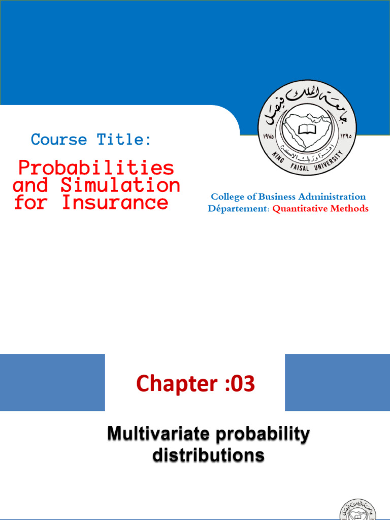 Multivariate Probability Distributions | PDF | Probability Distribution ...