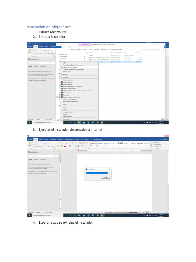 Instrucciones para Instalar Metonorm 7.3 | PDF