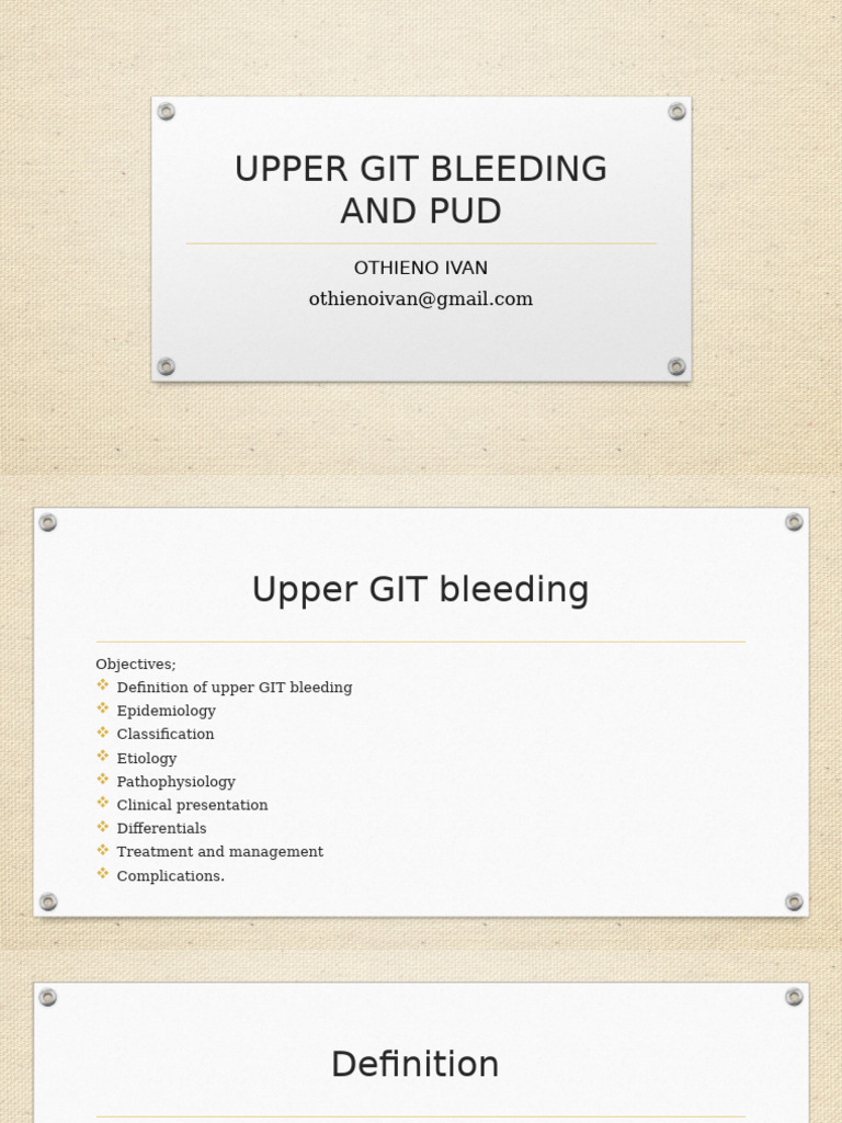 Upper Git Bleeding and Peptic Ulcer Disease (PUD) | PDF | Cirrhosis | Digestive Diseases