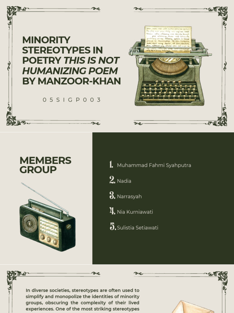 MINORITY STEREOTYPES IN POETRY THIS IS NOT HUMANIZING POEM BY MANZOOR ...