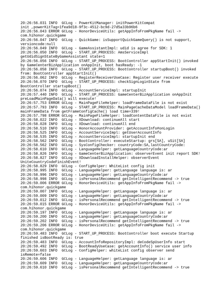 GameCenter Startup and Errors Log | PDF | Internet | Web Development
