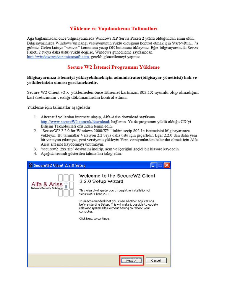 Wired Yukleme Ve Yapilandirma Talimatlari - WindowsXP | PDF
