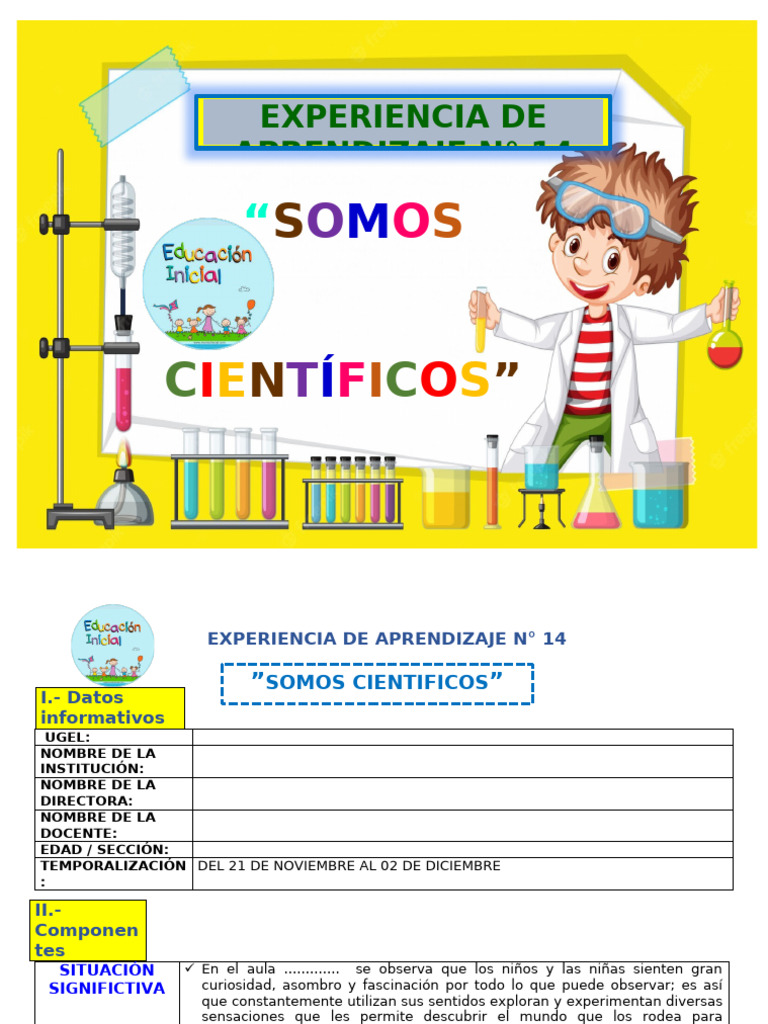 Experiencia Somos Cientificos | PDF | Experimentar | Experiencia