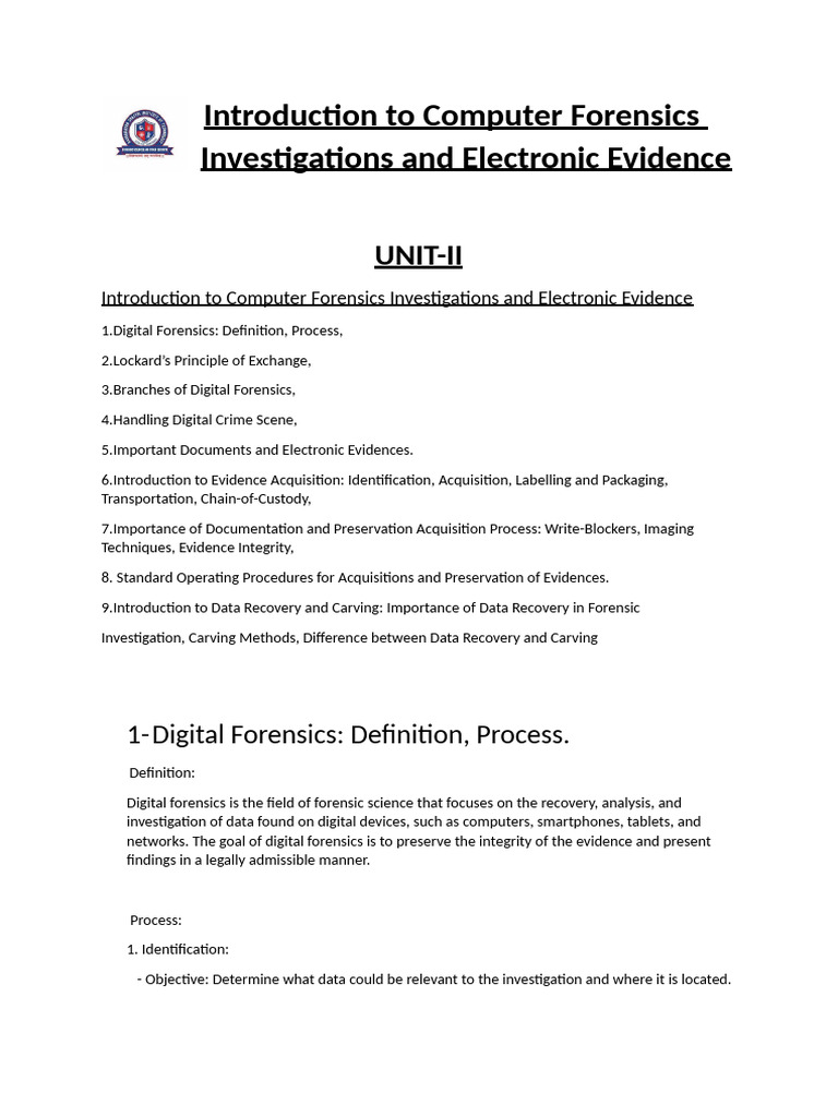 Introduction To Computer Forensics Investigations and Electronic Evidence | PDF | Digital ...