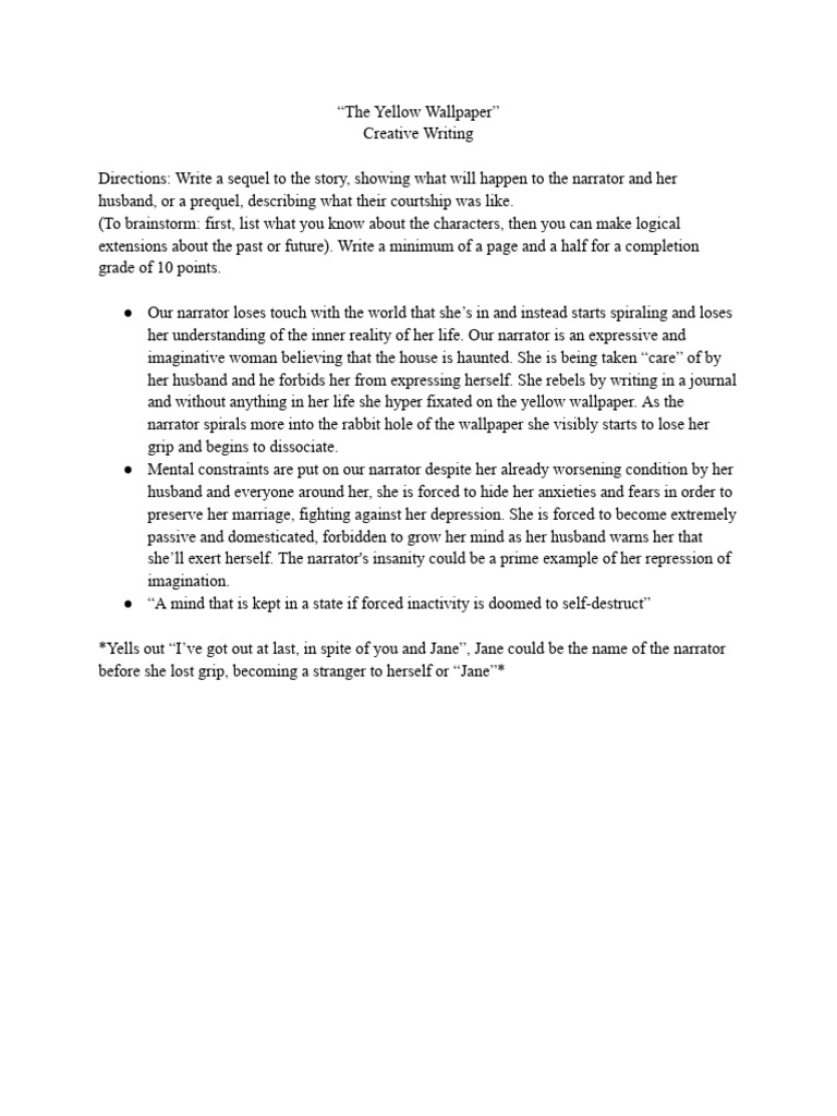 Yellow Wallpaper Pre-Sequel | PDF