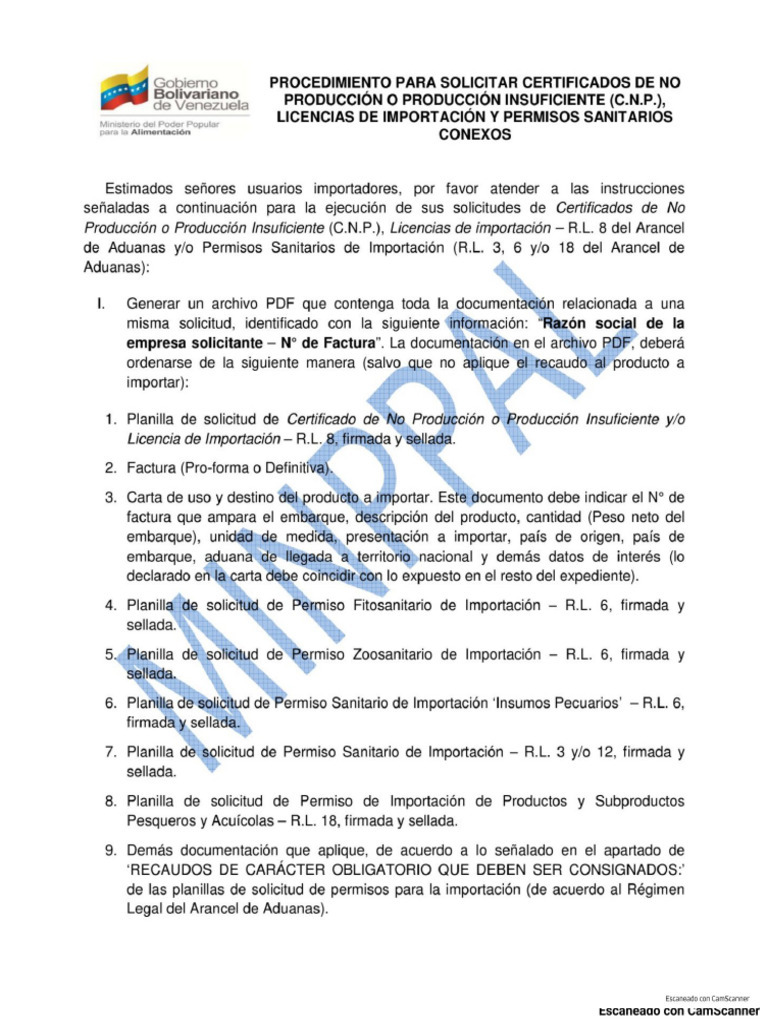 PASO 2 - Instructivo para Solicitar C.N.P., Licencias de Importación - R.L. 8 y Permisos ...