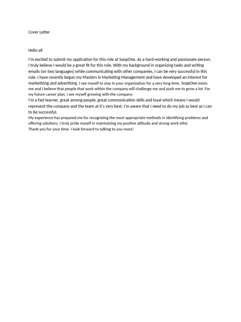 Cover Letter | PDF