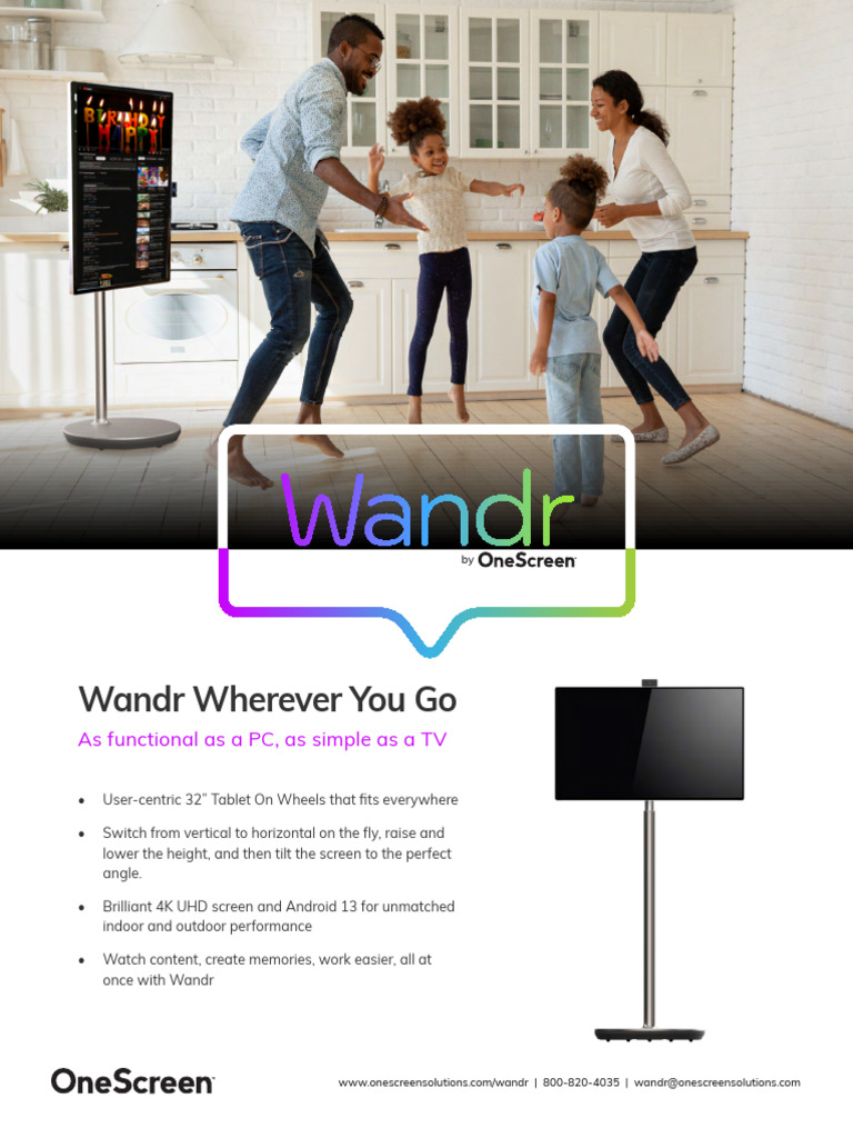 OneScreen_Wandr_Spec_Sheet (1) | PDF | Usb | Hdmi