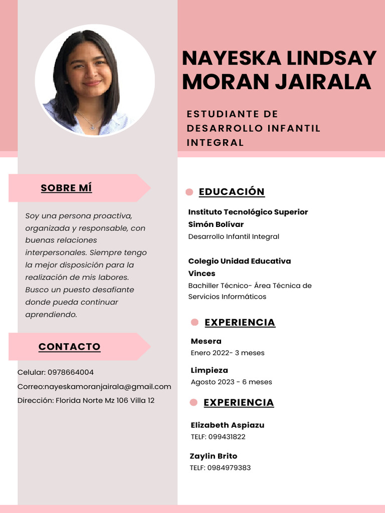 Nayeska Moran Curriculum CV | PDF