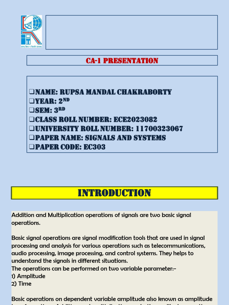 EC303 - 11700323067 - Rupsa Mandal Chakraborty | PDF | Discrete Time ...
