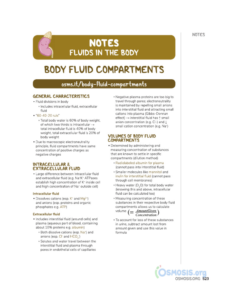 Movement of Water Between Body Compartments Video Causes Meaning Osmosis | PDF