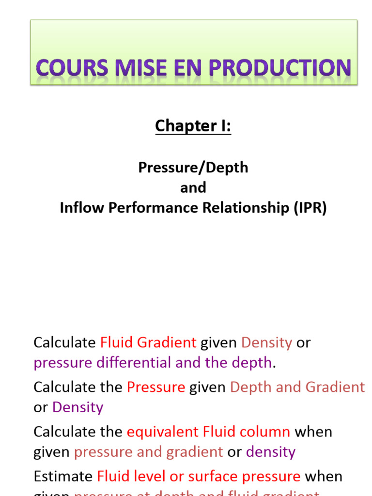 Pressure/Depth & IPR Calculations | PDF | Pressure | Petroleum Reservoir