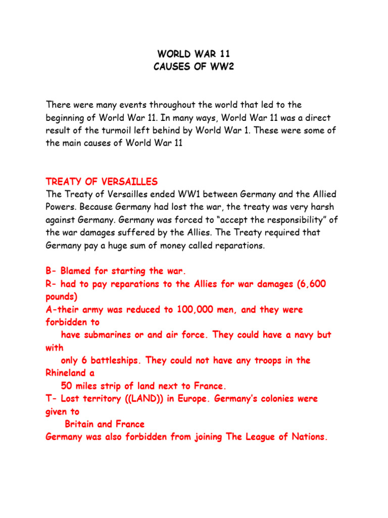 WORLD WAR 11 (1) | PDF | Adolf Hitler | Treaty Of Versailles
