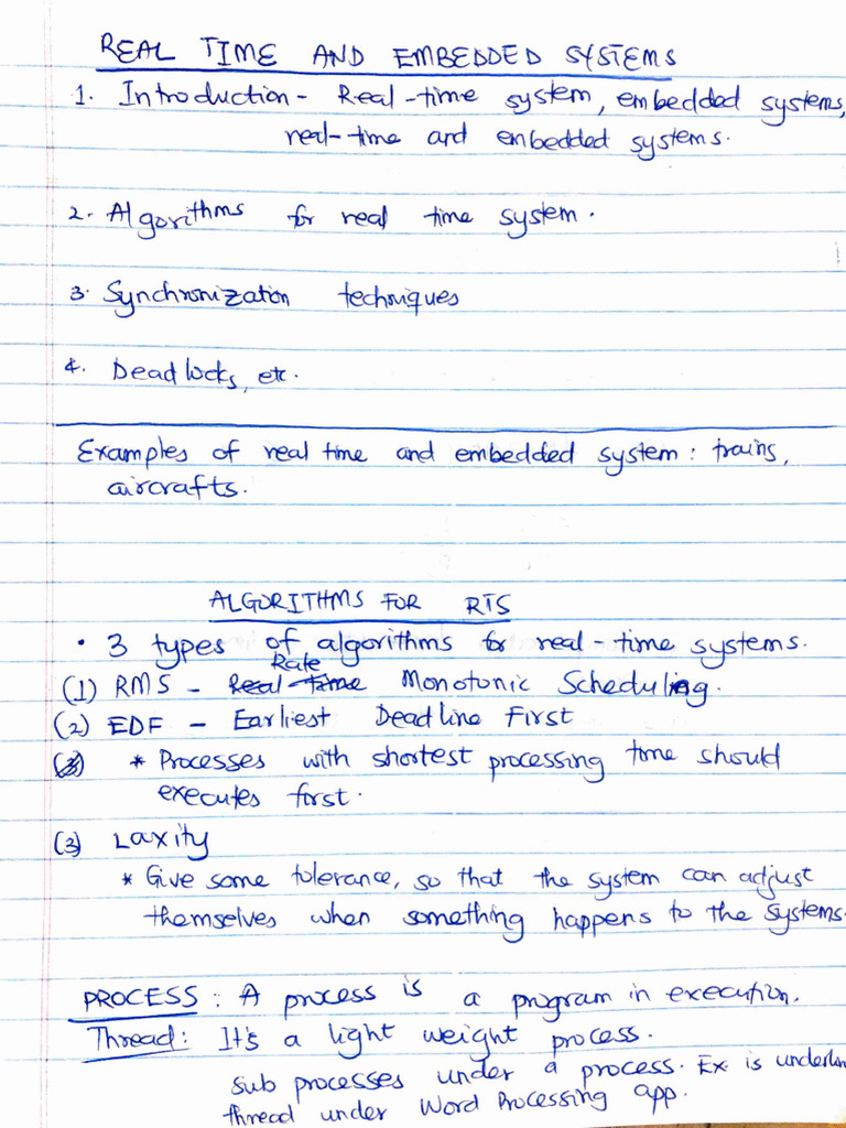 Andy - Real Time and Embedded Systems - Notes | PDF